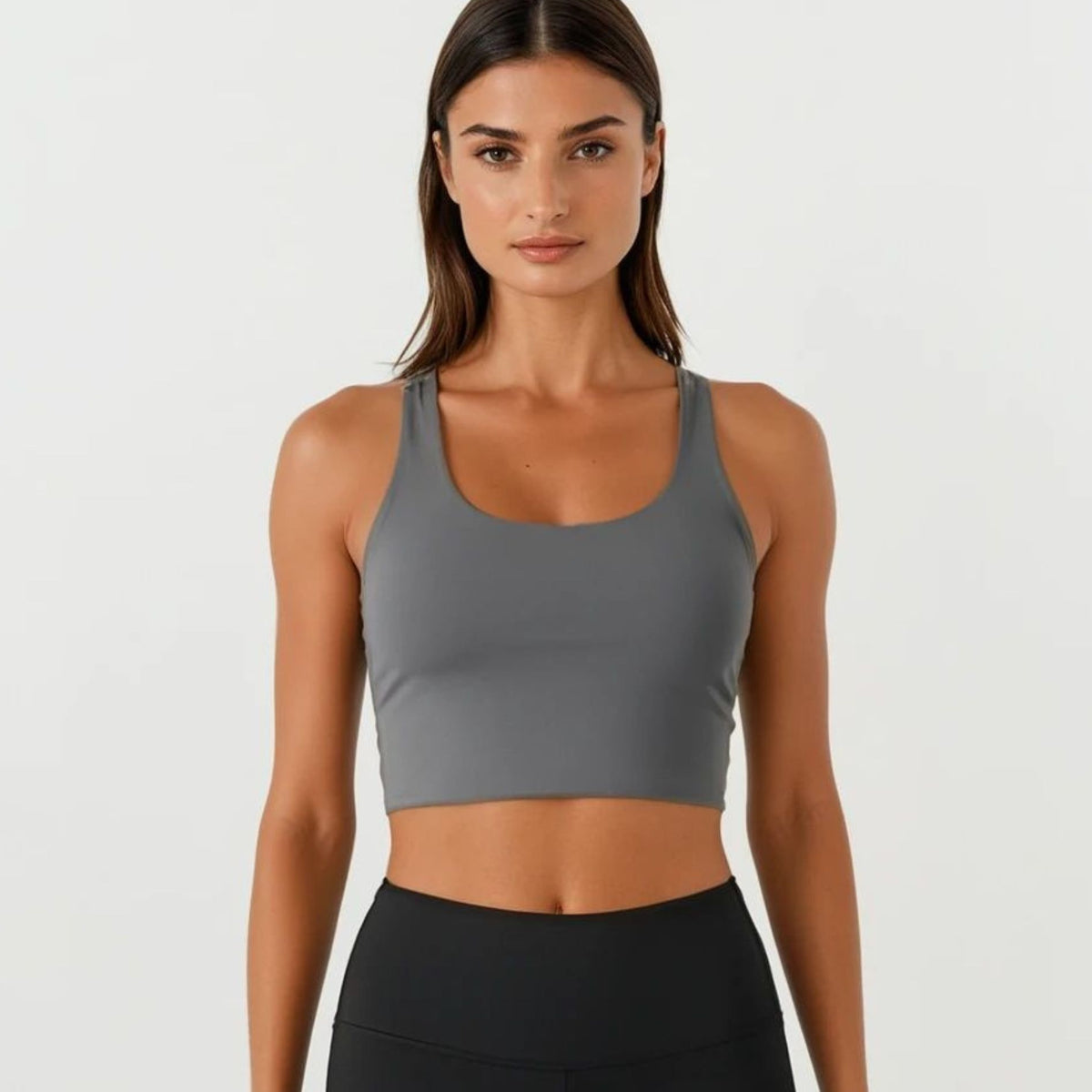 Slate Grey Bamboo Reversible Crop Top – 2-in-1 Grey & Black ...
